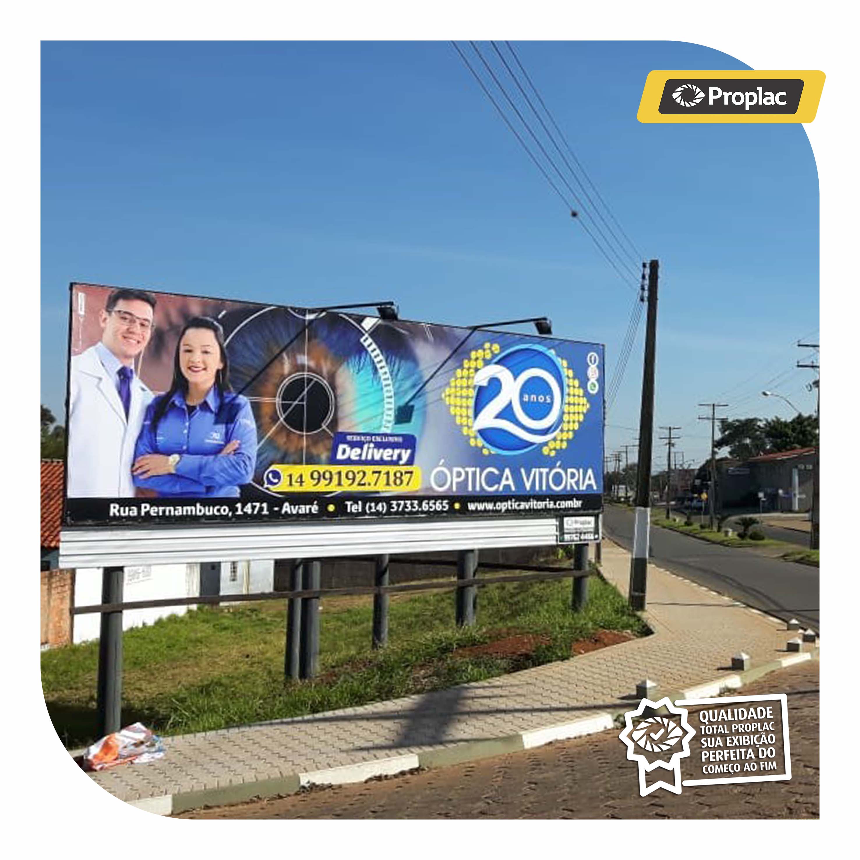 Cliente: Óptica Vitória | Criação, impressão de lona e exibição em ...