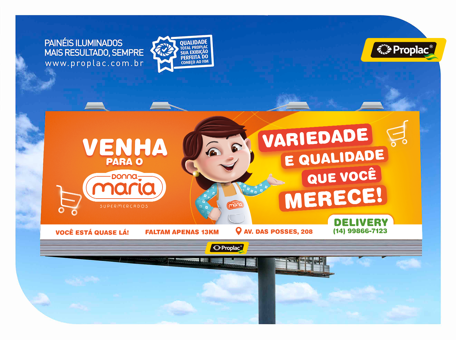 Cliente: Donna Maria Supermercados | Impressão de lona e exibição em ...
